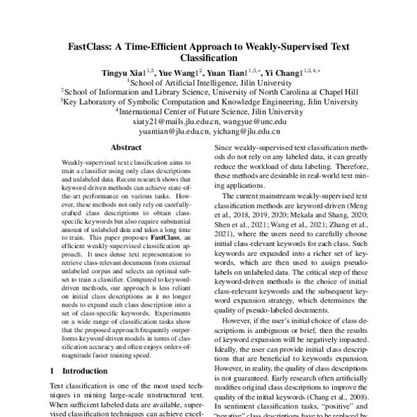 Fastclass A Time Efficient Approach To Weakly Supervised Text Classification Acl Anthology