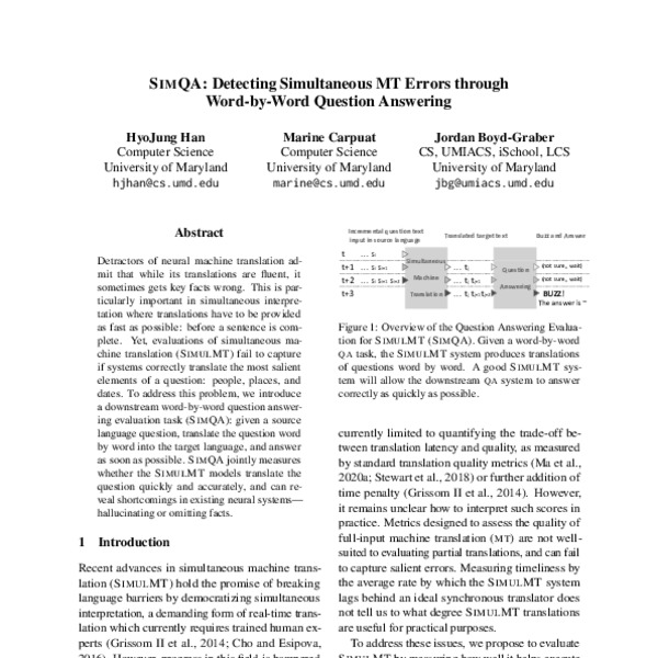 SimQA: Detecting Simultaneous MT Errors through Word-by-Word Question Answering - ACL Anthology