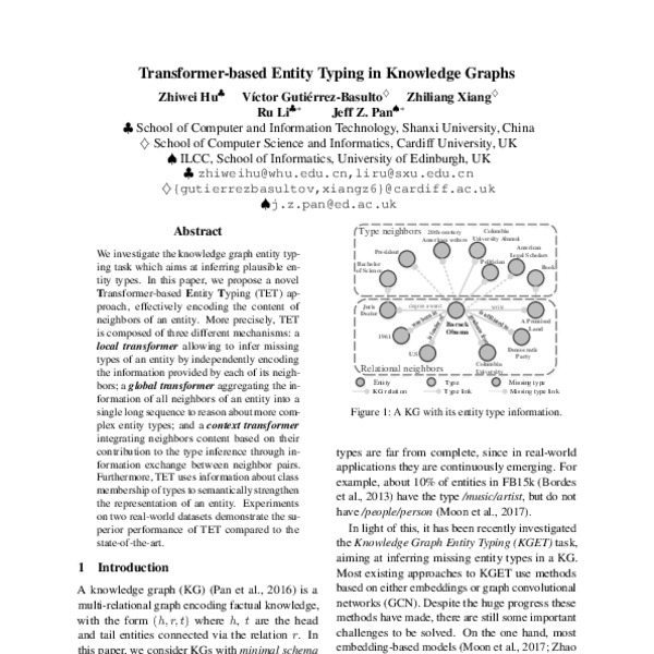 Transformer-based Entity Typing in Knowledge Graphs - ACL Anthology