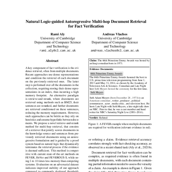 Natural Logic-guided Autoregressive Multi-hop Document Retrieval for Fact Verification - ACL ...