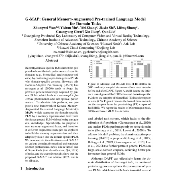 G-MAP: General Memory-Augmented Pre-trained Language Model for Domain Tasks - ACL Anthology