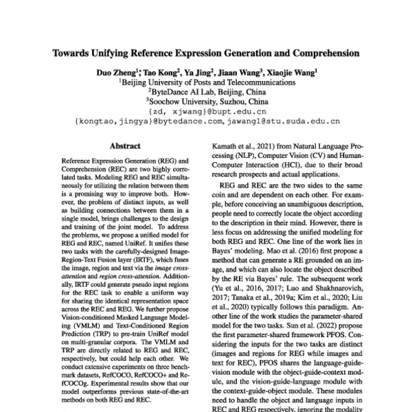 Towards Unifying Reference Expression Generation and Comprehension ...