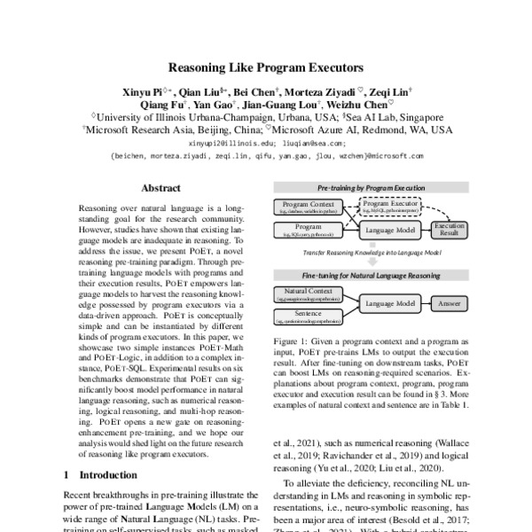 Reasoning Like Program Executors - ACL Anthology