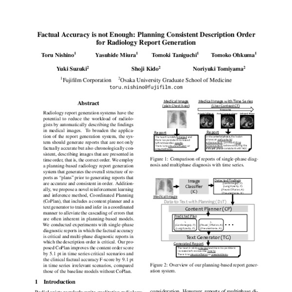 Factual Accuracy is not Enough: Planning Consistent Description Order for Radiology Report ...