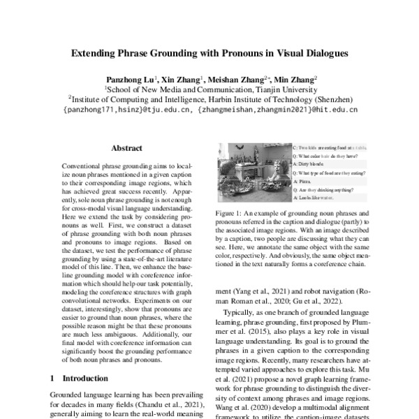 Extending Phrase Grounding with Pronouns in Visual Dialogues - ACL Anthology