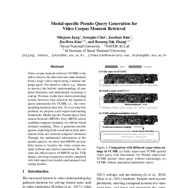 Modal-specific Pseudo Query Generation for Video Corpus Moment ...