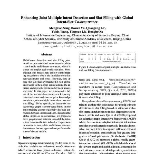 Enhancing Joint Multiple Intent Detection and Slot Filling with Global ...