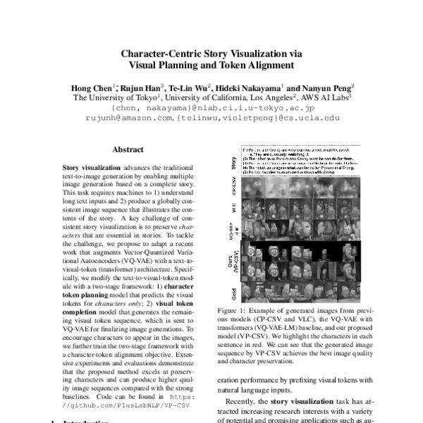 Character-centric Story Visualization via Visual Planning and Token Alignment - ACL Anthology