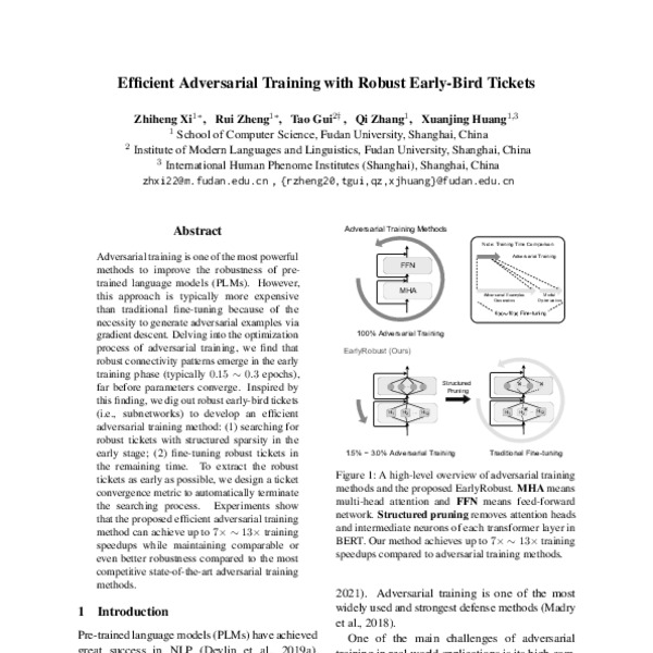 Efficient Adversarial Training with Robust Early-Bird Tickets - ACL Anthology