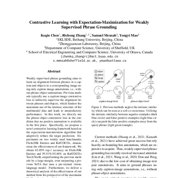 Contrastive Learning With Expectation Maximization For Weakly Supervised Phrase Grounding Acl