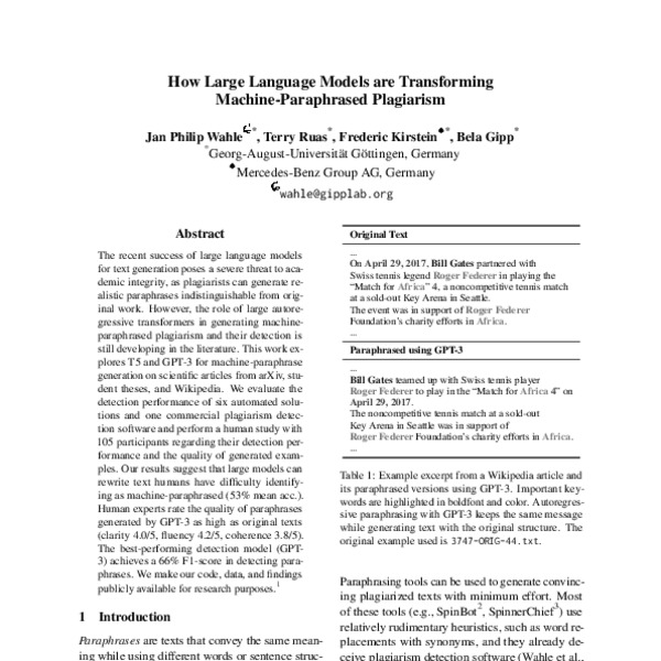 How Large Language Models are Transforming Machine-Paraphrase ...