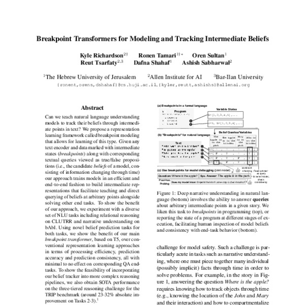 Breakpoint Transformers for Modeling and Tracking Intermediate Beliefs - ACL Anthology