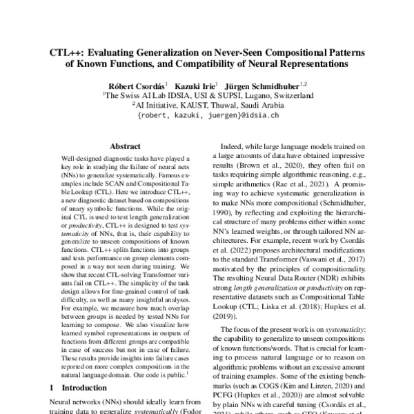 CTL++: Evaluating Generalization on Never-Seen Compositional Patterns of Known Functions, and ...