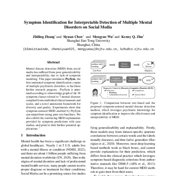 Symptom Identification for Interpretable Detection of Multiple Mental ...