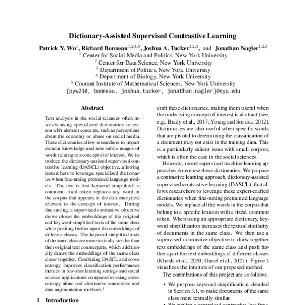 Dictionary-Assisted Supervised Contrastive Learning - ACL Anthology