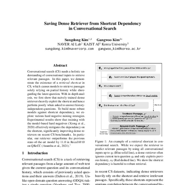 Saving Dense Retriever From Shortcut Dependency In Conversational