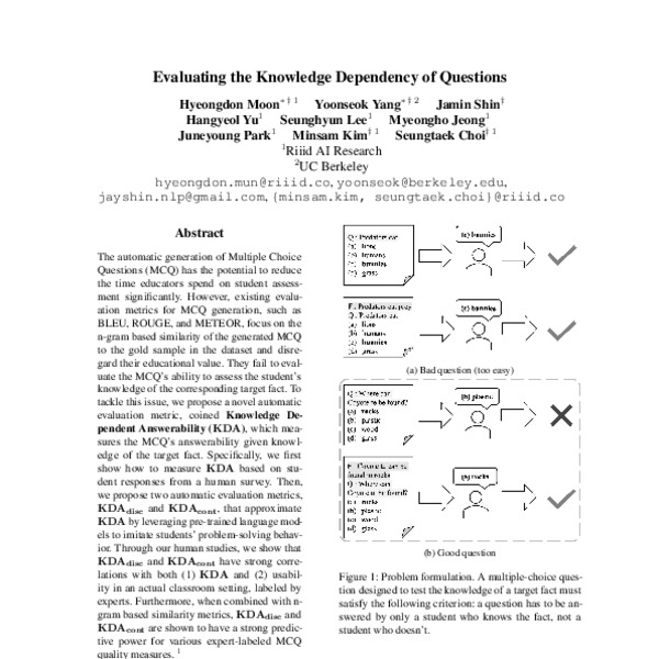 Evaluating the Knowledge Dependency of Questions - ACL Anthology