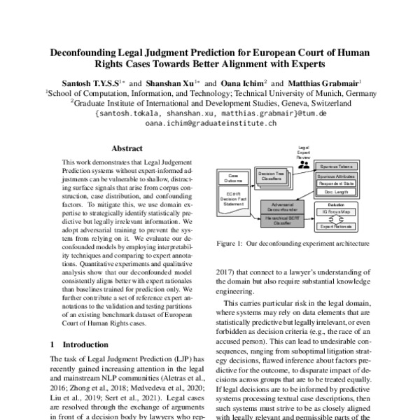Deconfounding Legal Judgment Prediction for European Court of Human Rights Cases Towards Better ...