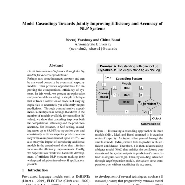 Model Cascading Towards Jointly Improving Efficiency And Accuracy Of Nlp Systems Acl Anthology