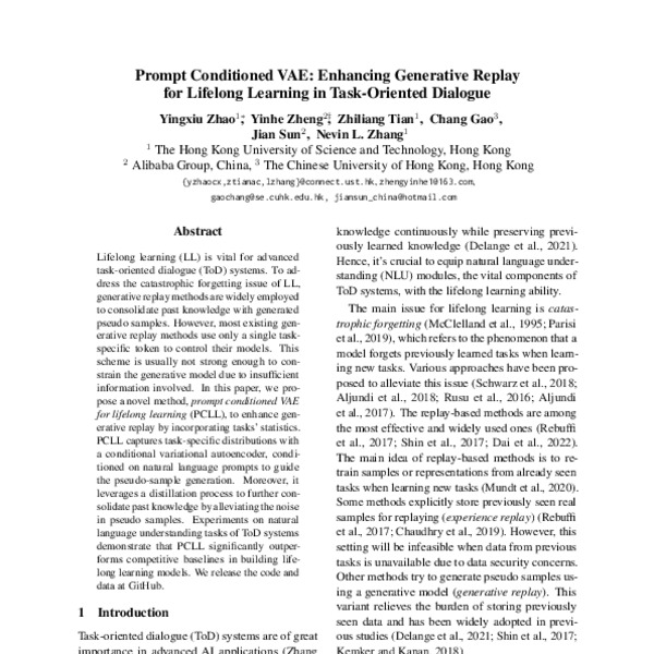 Prompt Conditioned Vae Enhancing Generative Replay For Lifelong Learning In Task Oriented