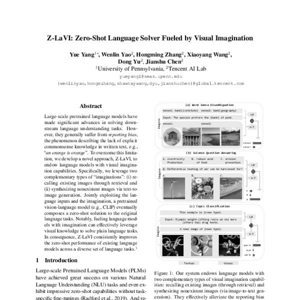 Z-LaVI: Zero-Shot Language Solver Fueled by Visual Imagination - ACL ...