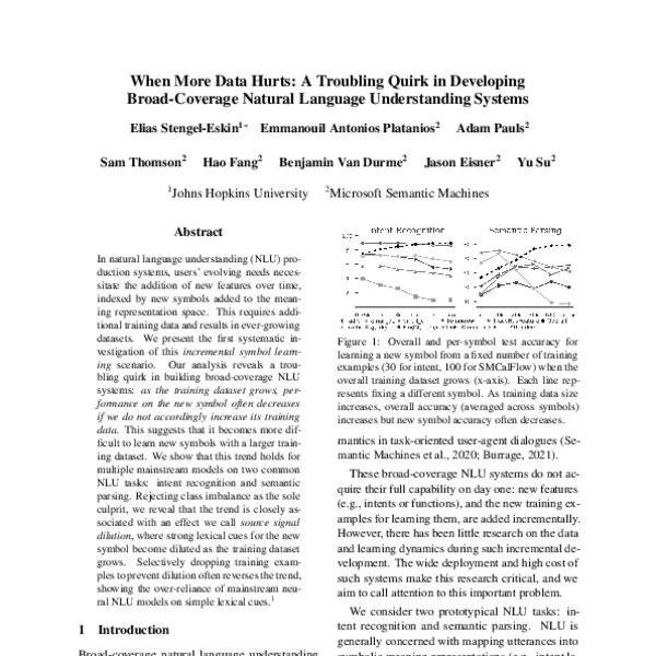 When More Data Hurts: A Troubling Quirk in Developing Broad-Coverage Natural Language ...