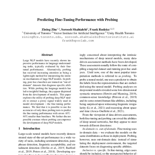 Predicting Fine-Tuning Performance with Probing - ACL Anthology