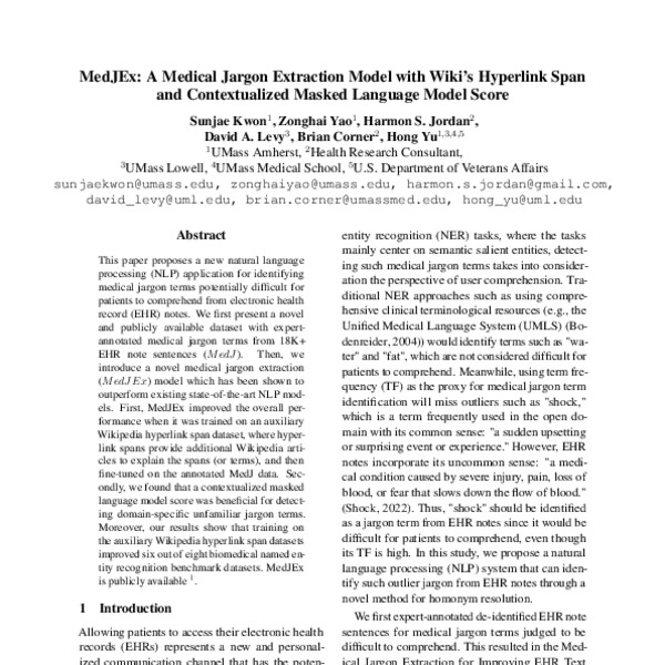 MedJEx: A Medical Jargon Extraction Model with Wiki’s Hyperlink Span and Contextualized Masked ...