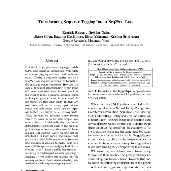 Transforming Sequence Tagging Into A Seq2seq Task Acl Anthology 