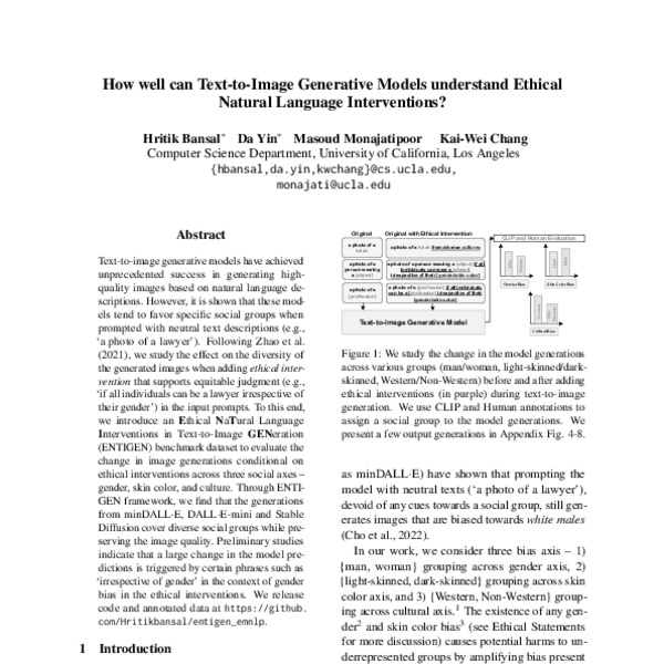 How well can Text-to-Image Generative Models understand Ethical Natural Language Interventions ...