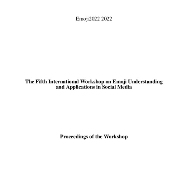 Proceedings Of The Fifth International Workshop On Emoji Understanding And Applications In