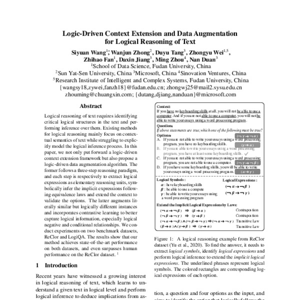 Logic Driven Context Extension And Data Augmentation For Logical