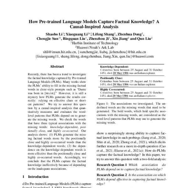 How Pre-trained Language Models Capture Factual Knowledge? A Causal-Inspired Analysis - ACL ...