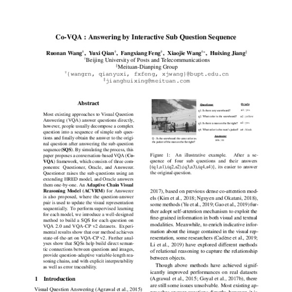 Co-VQA : Answering by Interactive Sub Question Sequence - ACL Anthology