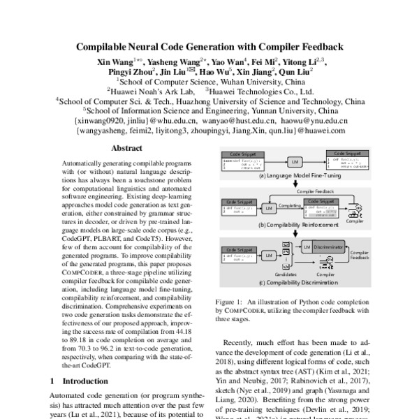 Compilable Neural Code Generation with Compiler Feedback - ACL Anthology