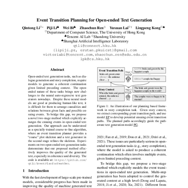 Event Transition Planning for Open-ended Text Generation - ACL Anthology