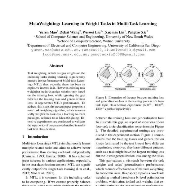 MetaWeighting: Learning to Weight Tasks in Multi-Task Learning - ACL ...