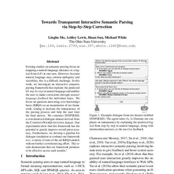 Towards Transparent Interactive Semantic Parsing via Step-by-Step ...