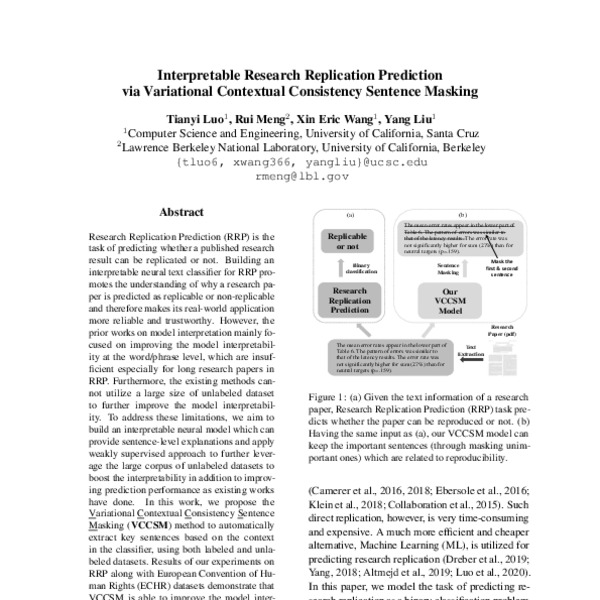 Interpretable Research Replication Prediction via Variational ...