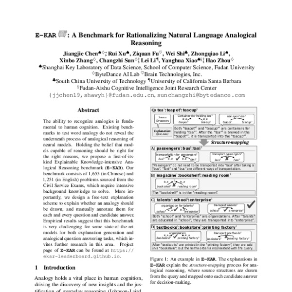E-KAR: A Benchmark for Rationalizing Natural Language Analogical Reasoning - ACL Anthology