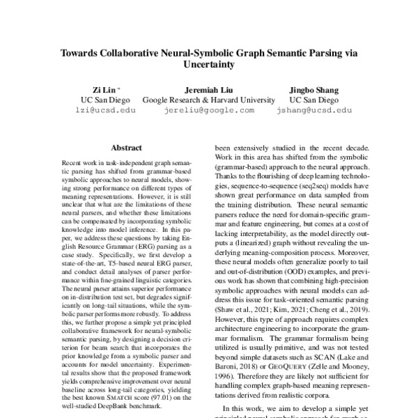 Towards Collaborative Neural Symbolic Graph Semantic Parsing Via