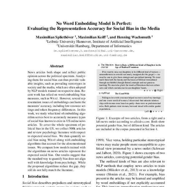 No Word Embedding Model Is Perfect Evaluating The Representation Accuracy For Social Bias In