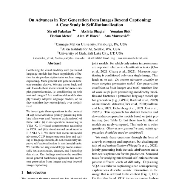 On Advances in Text Generation from Images Beyond Captioning: A Case ...