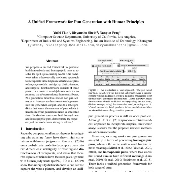 A Unified Framework for Pun Generation with Humor Principles - ACL ...
