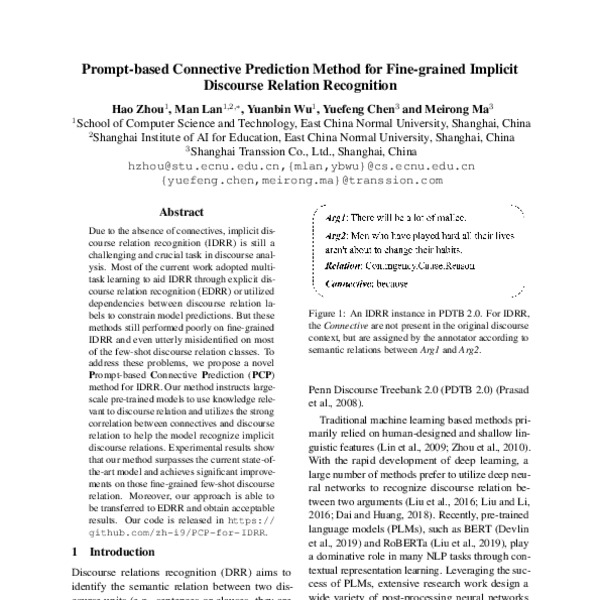 Prompt-based Connective Prediction Method for Fine-grained Implicit Discourse Relation ...