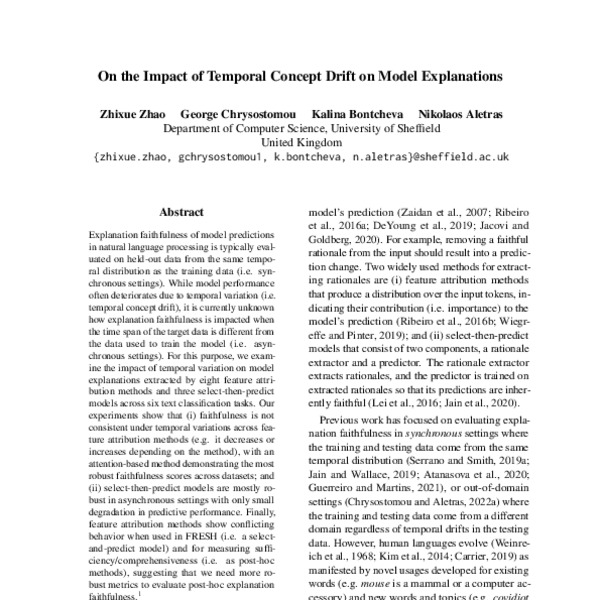 On the Impact of Temporal Concept Drift on Model Explanations - ACL ...
