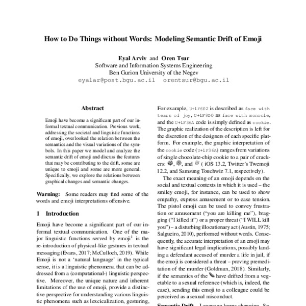 How to Do Things without Words: Modeling Semantic Drift of Emoji - ACL ...