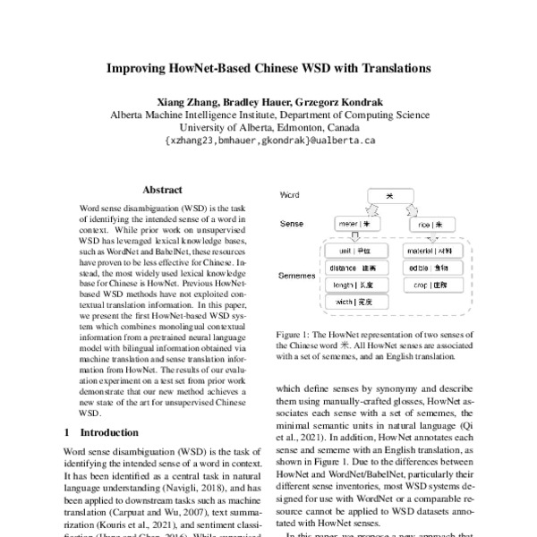 Improving HowNet-Based Chinese Word Sense Disambiguation with Translations - ACL Anthology