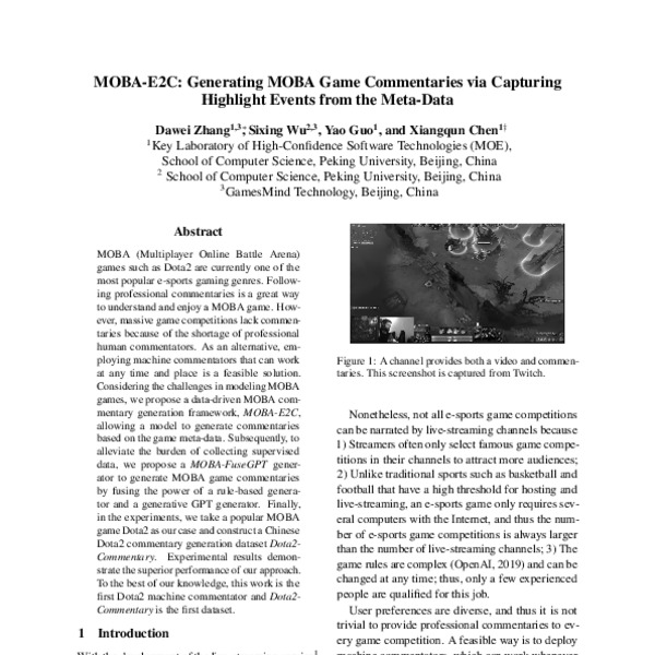 MOBA-E2C: Generating MOBA Game Commentaries via Capturing Highlight ...