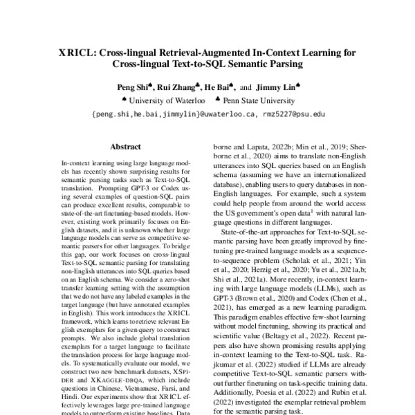 Xricl Cross Lingual Retrieval Augmented In Context Learning For Cross Lingual Text To Sql